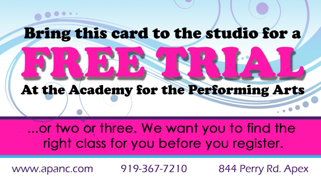 Free Trial Card - Academy for the Performing Arts